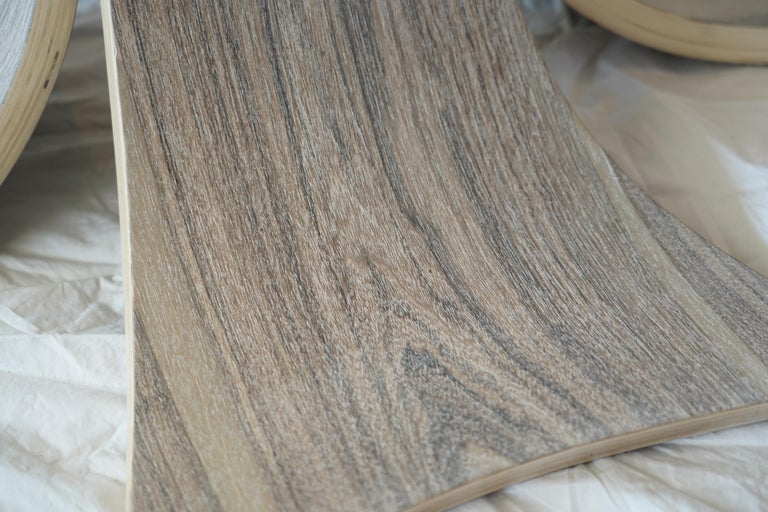 Modern Glass Coffee Table with Brazilian Rosewood “Orchid” Petal Base ...