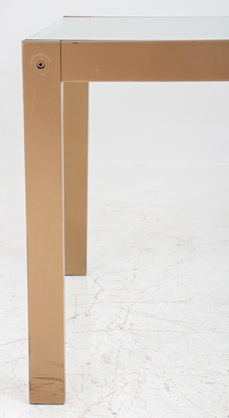 Modern Glass Inset Enamelled Frame Dining Table For Sale at 1stDibs