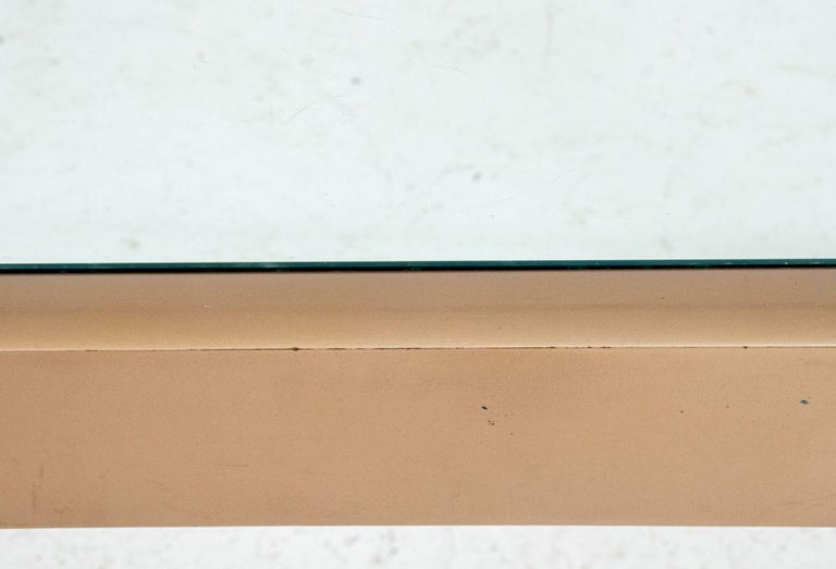 Modern Glass Inset Enamelled Frame Dining Table For Sale at 1stDibs