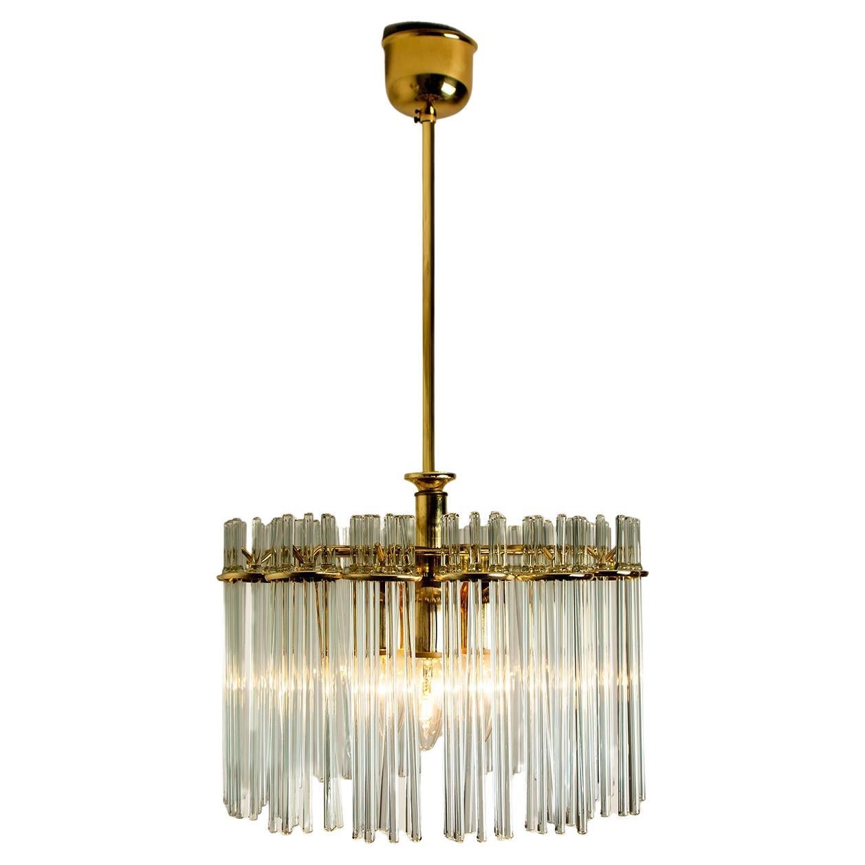 Midcentury Glass Rod Chandelier by Lightolier For Sale at 1stDibs
