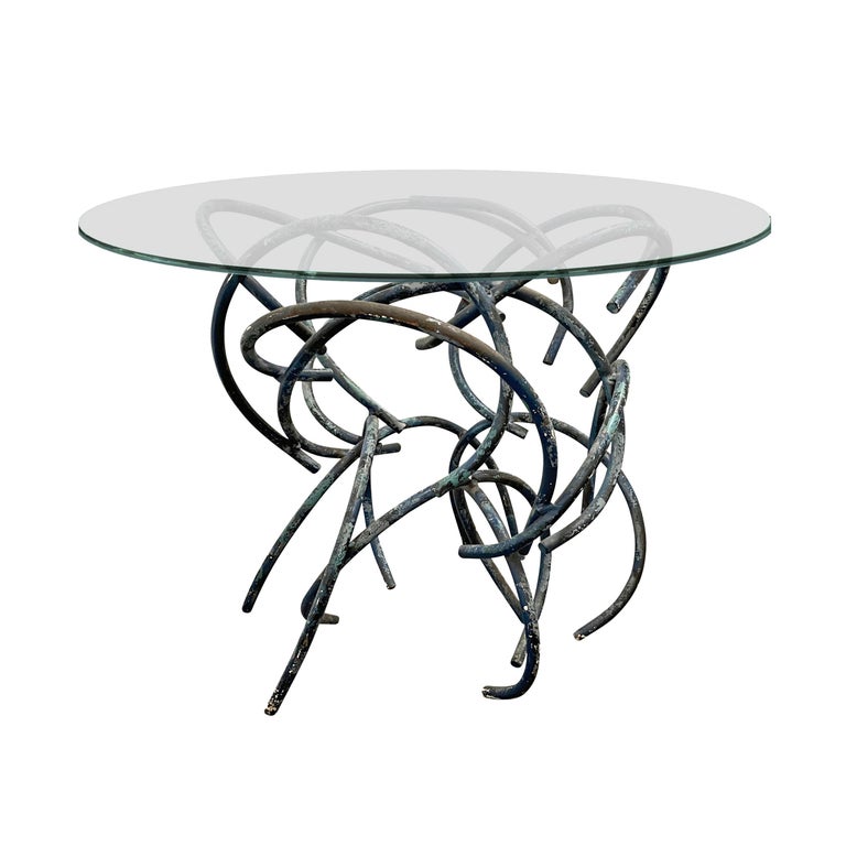 Modern Glass Top Side Table For Sale at 1stDibs