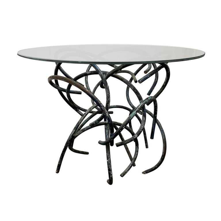 Modern Glass Top Side Table For Sale at 1stDibs