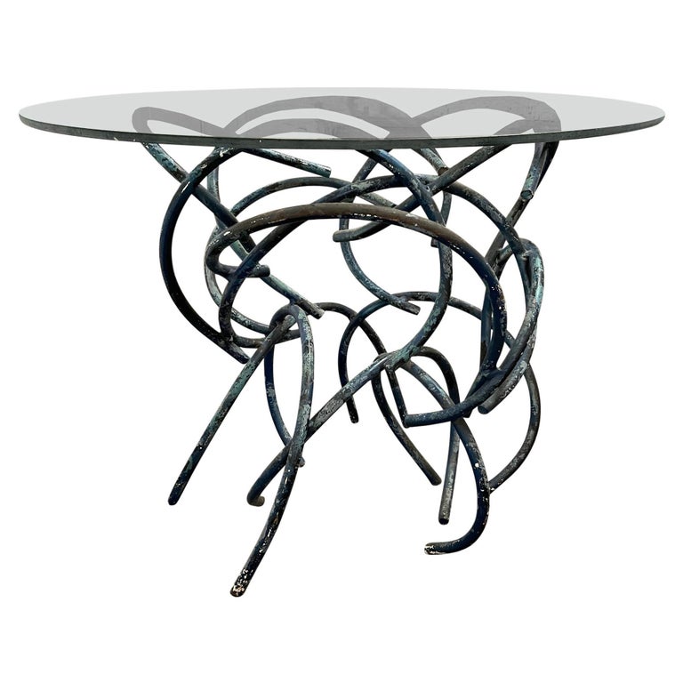 Modern Glass Top Side Table For Sale at 1stDibs