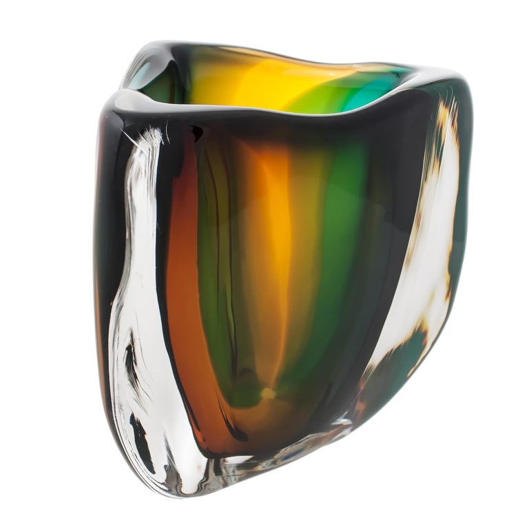 Modern Glass Vase, Jungle Low Triangle by Siemon and Salazar - Made to ...