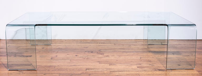 Modern Glass Waterfall Cocktail Table at 1stDibs | square glass ...