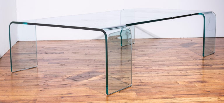 Modern Glass Waterfall Cocktail Table at 1stDibs | square glass ...