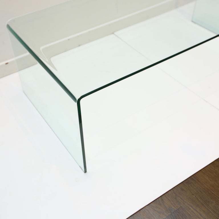 Modern Glass Waterfall Coffee Table at 1stDibs