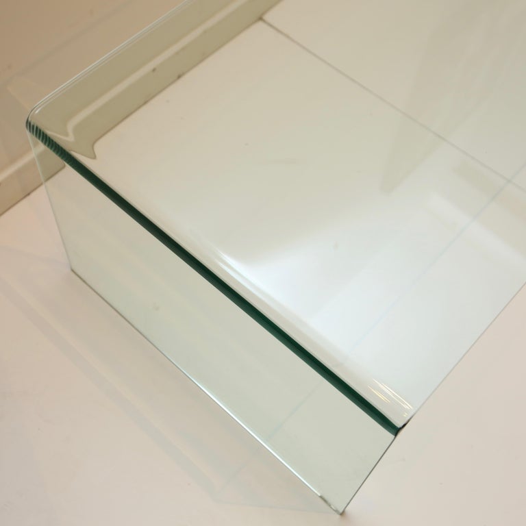 Modern Glass Waterfall Coffee Table at 1stDibs