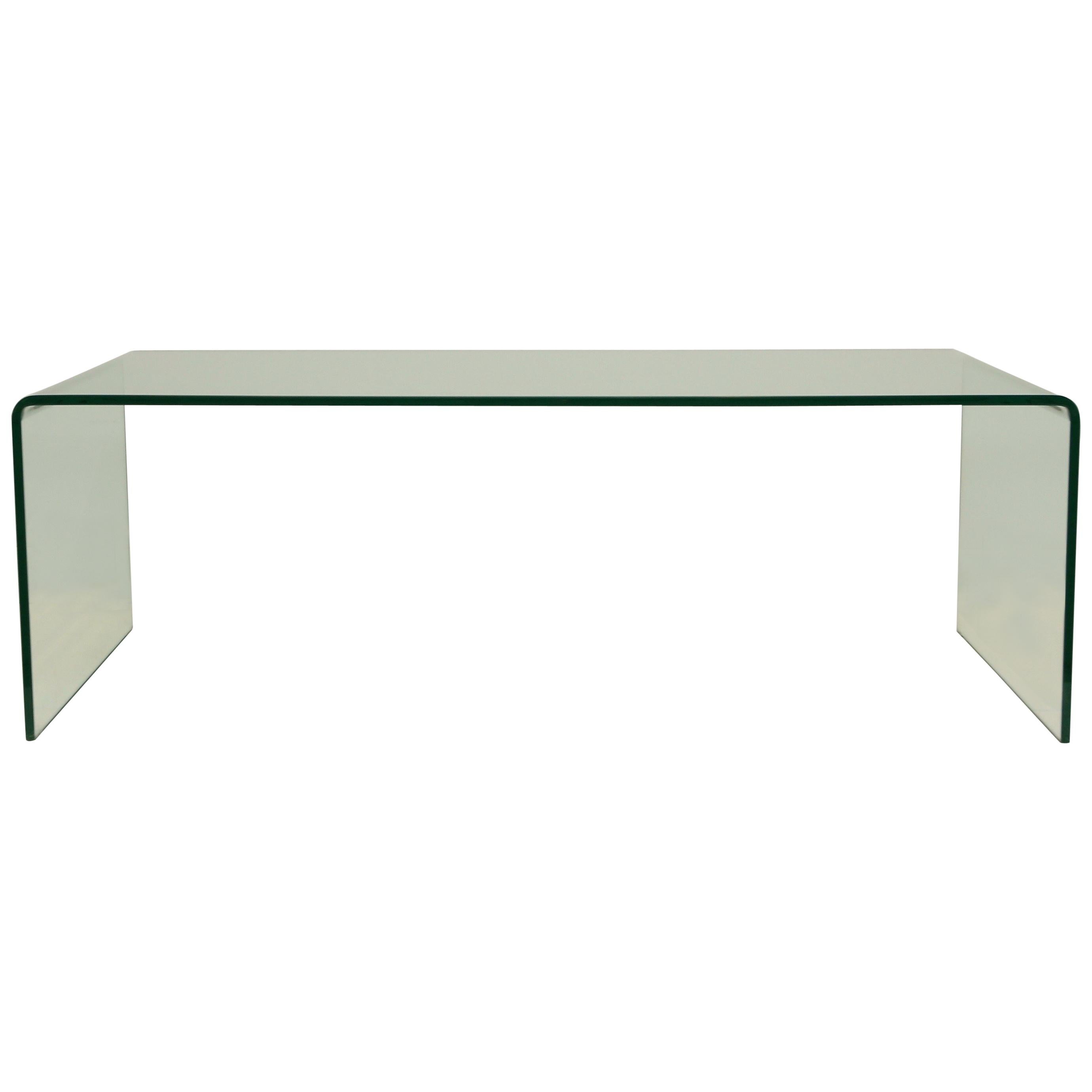 Modern Glass Waterfall Coffee Table at 1stDibs