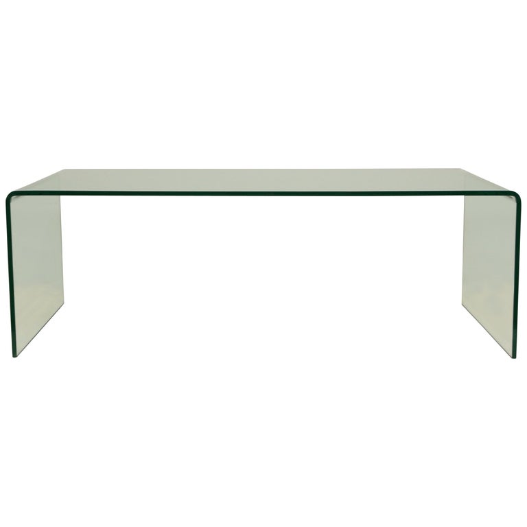 Modern Glass Waterfall Coffee Table at 1stDibs
