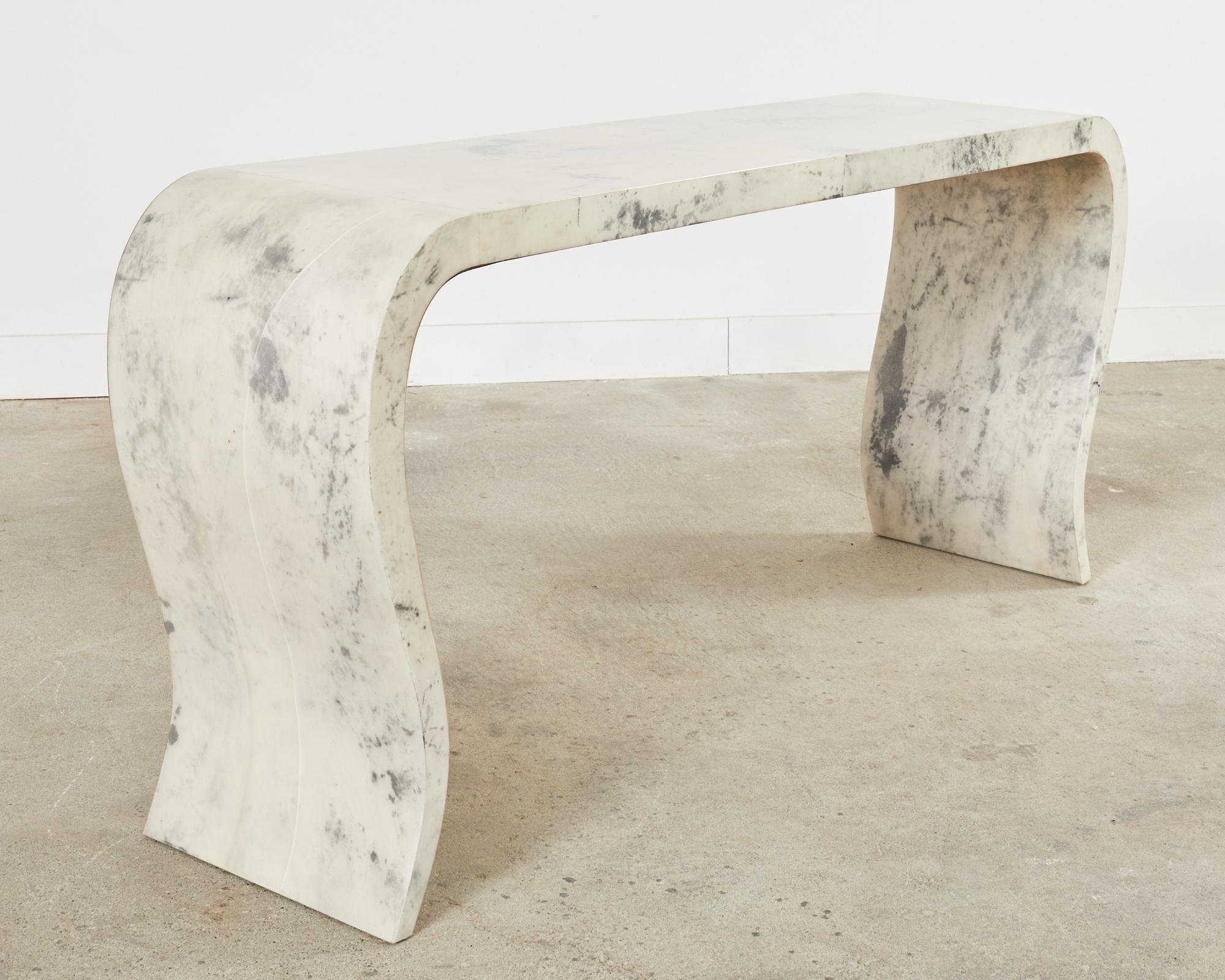Modern Goatskin Parchment Veneered Console Table by Scala For Sale at ...