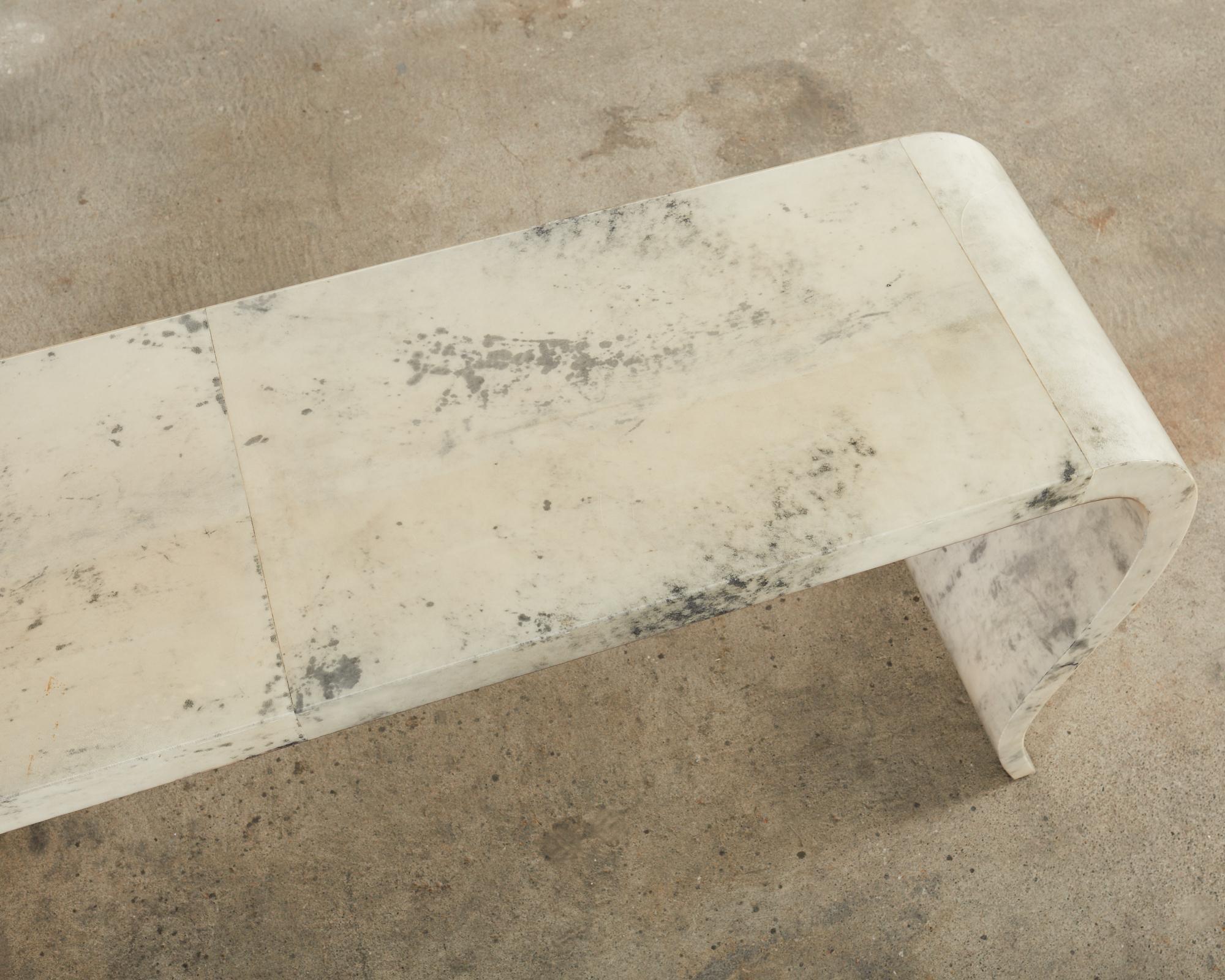 Modern Goatskin Parchment Veneered Console Table by Scala For Sale at ...