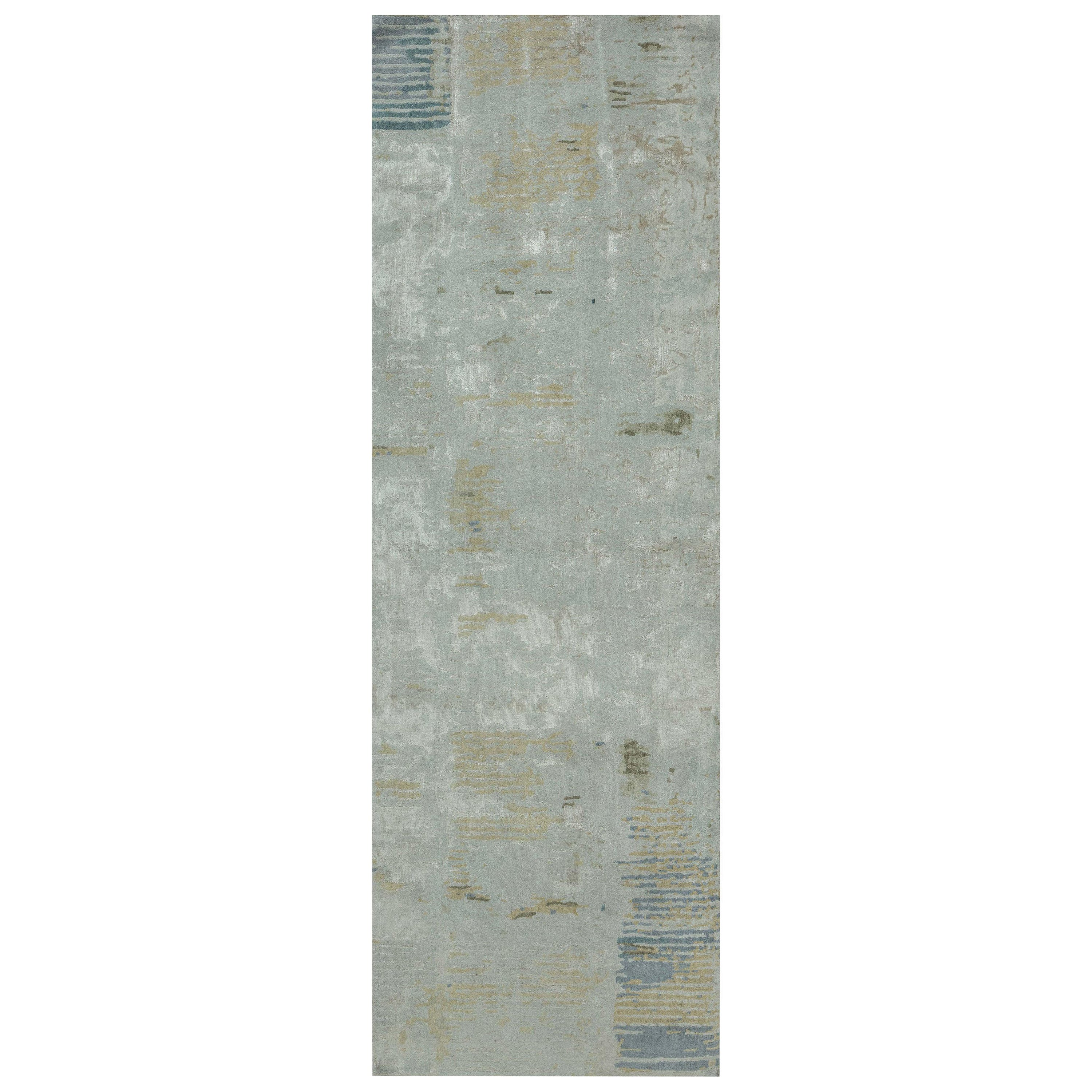 Rue Hand Tufted Modern Silk Rug in Blue Grey and Gold Grey Colours by ...