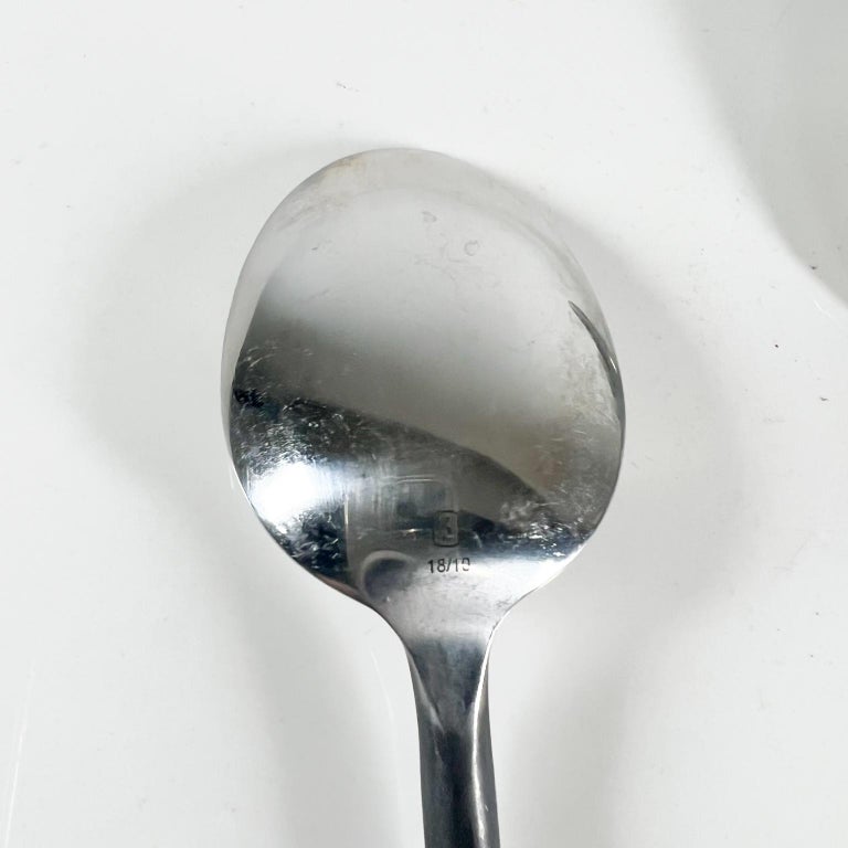 Modern Gourmet Setting Set of Four Twist Spoons Sculptural Stainless ...