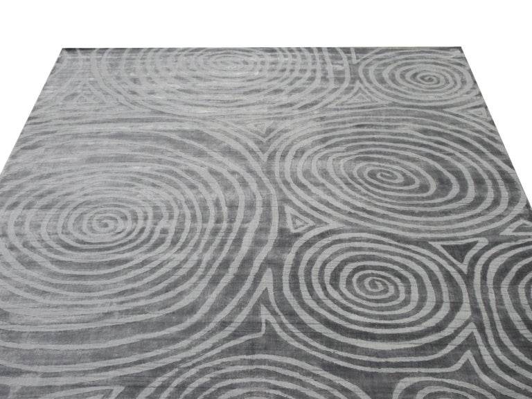 Modern Grey Spiral Rug For Sale at 1stDibs