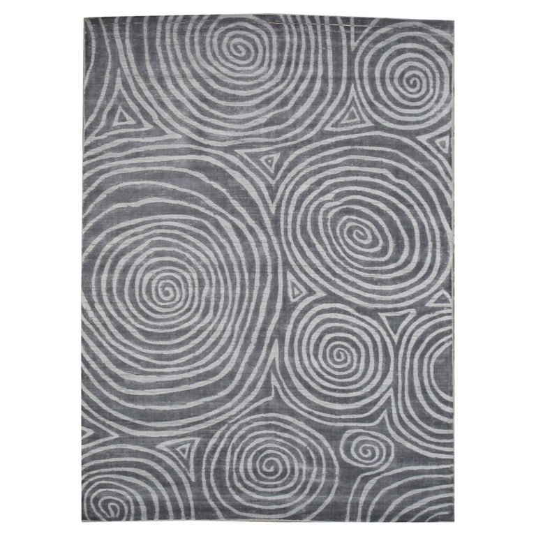 Modern Grey Spiral Rug For Sale at 1stDibs