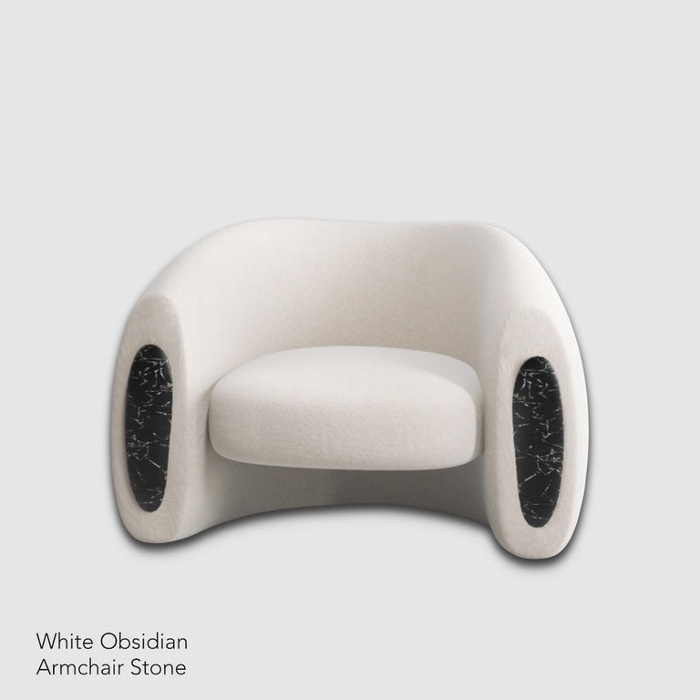 Modern Green Handmade Round Armchair Stone Quartz by Alter Ego Studio ...