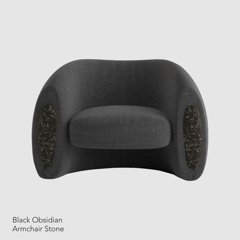 Modern Green Handmade Round Armchair Stone Quartz by Alter Ego Studio ...