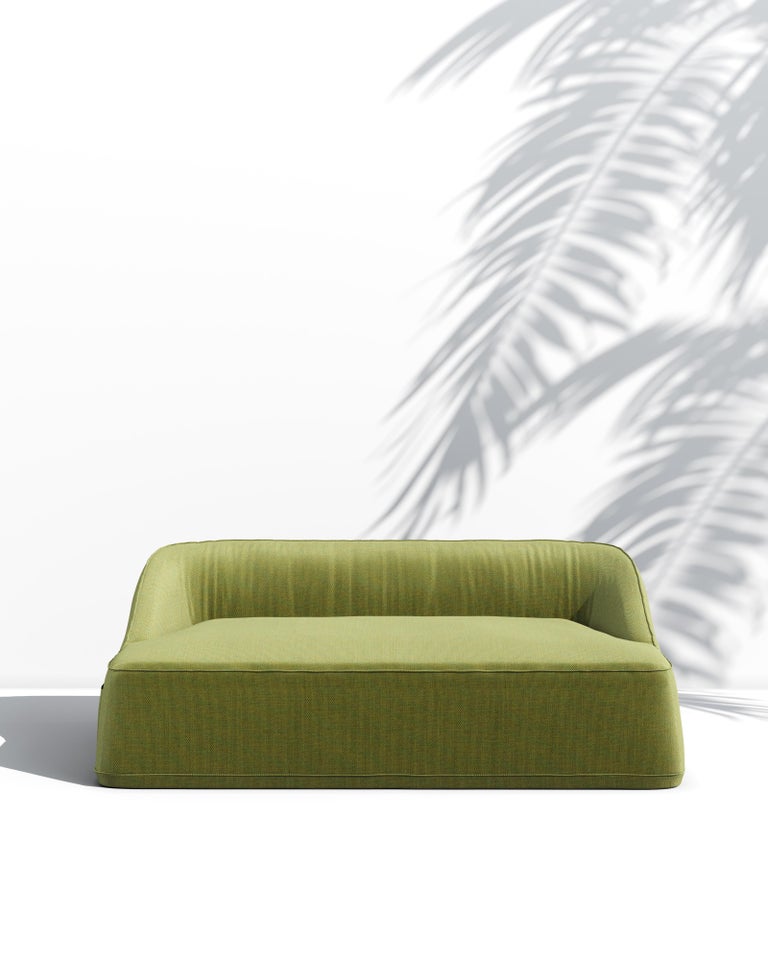 Modern Green Outdoor Sofa Upholsterd Weather Resistant Sunbrella Fabric ...