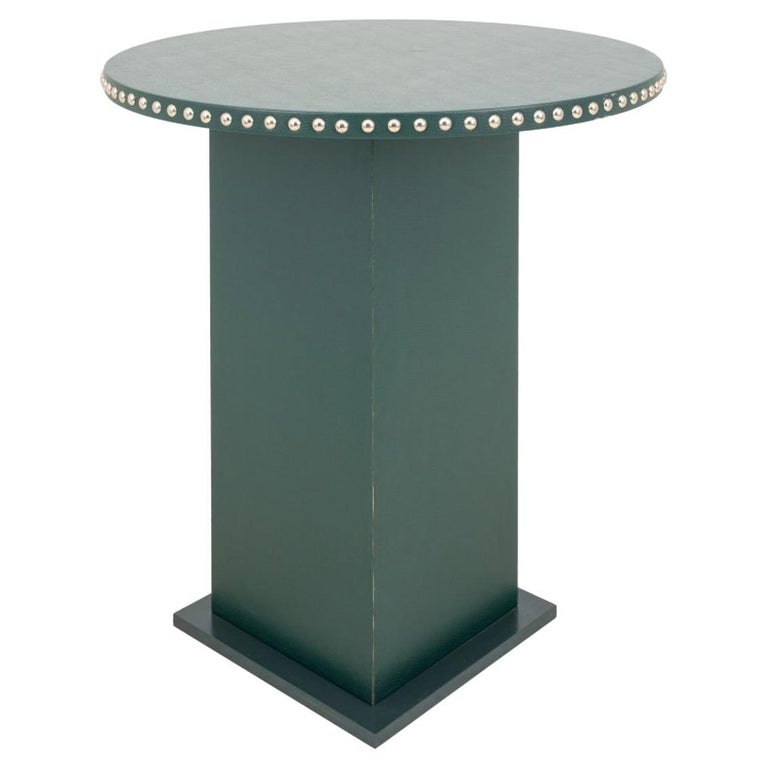 Modern Green Vegan Leather High Top Table For Sale at 1stDibs