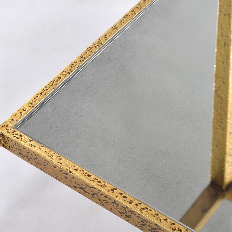 Modern Hammered Rectangular Side Table For Sale at 1stDibs