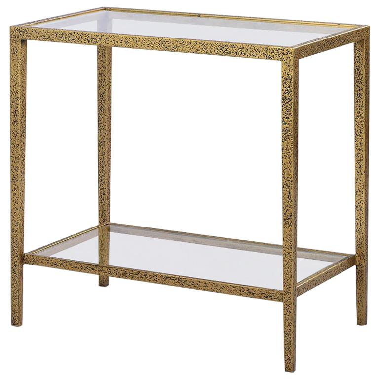 Modern Hammered Rectangular Side Table For Sale at 1stDibs