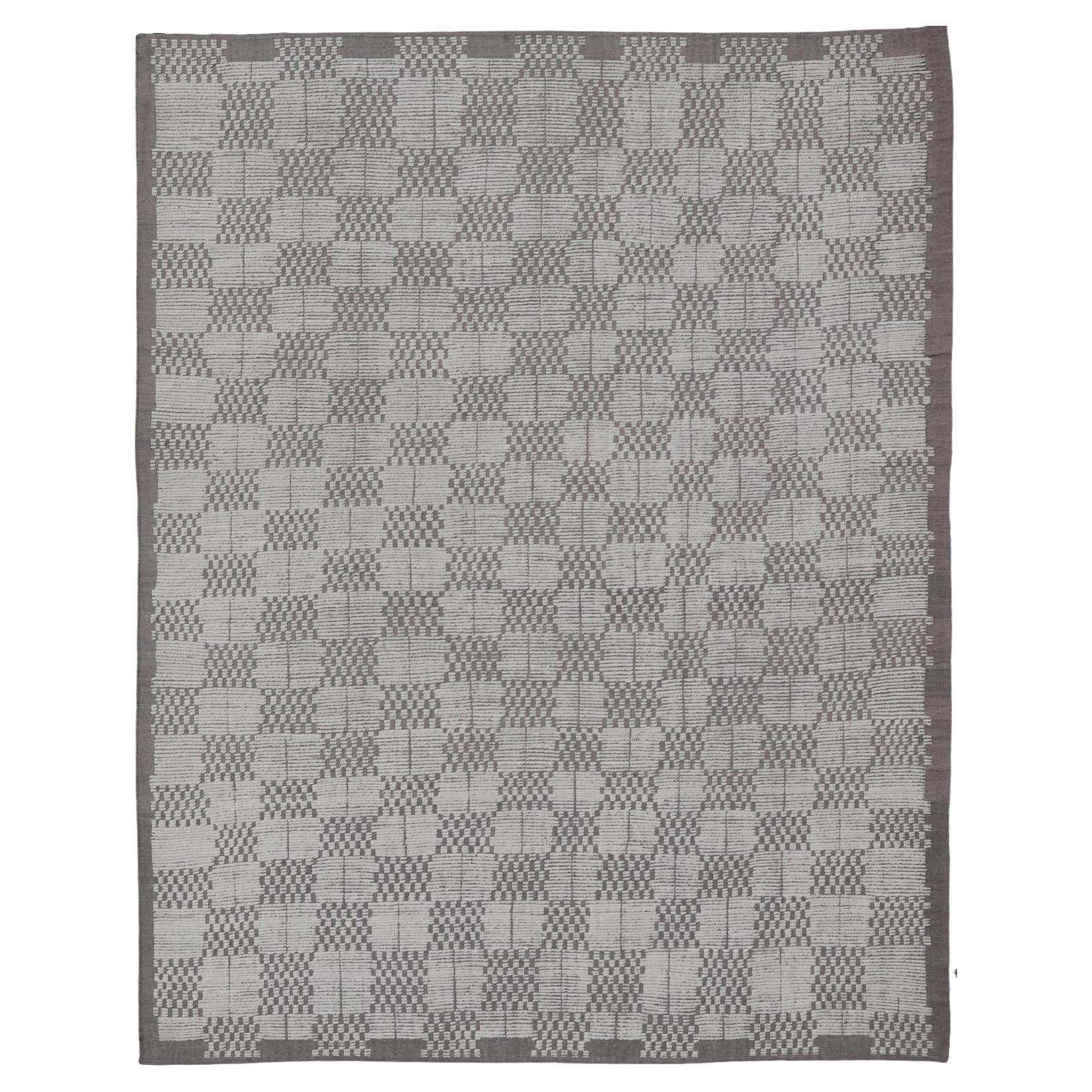 Double sided Rug with overall geometrical design at 1stDibs