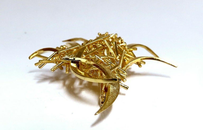 Modern Handmade Fused Gold Sticks Pin 18 Karat For Sale at 1stDibs