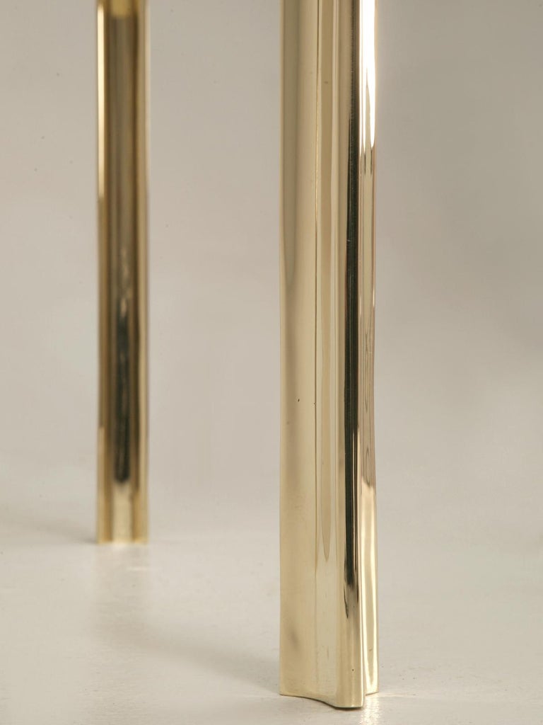 Modern Hand-Made Polished Bronze and Glass Center Hall Table in Most ...