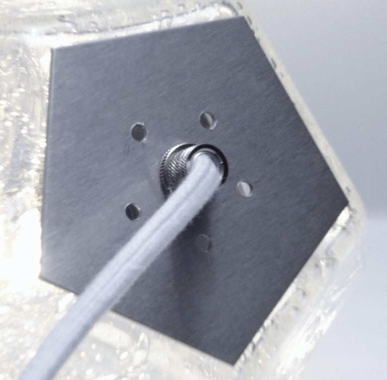 Modern Handmade Glass Lighting, Hedron Series Pendant in Bubbled Glass ...