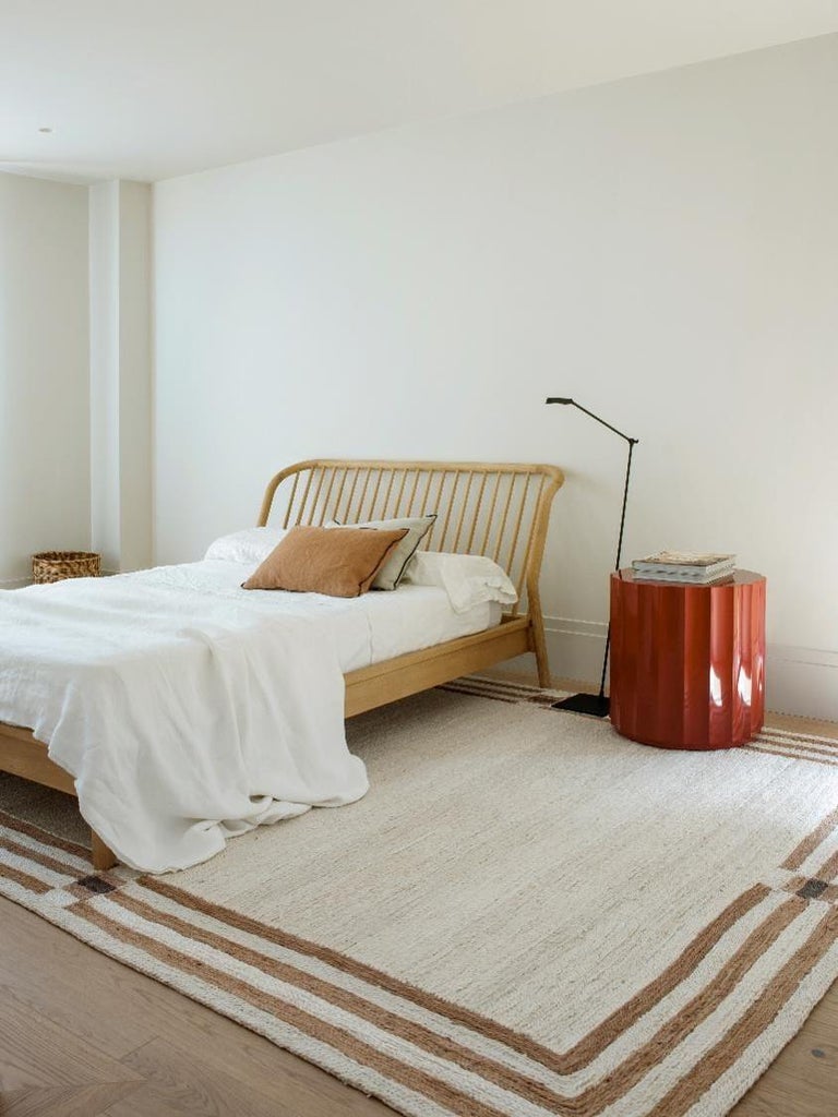 Modern Handwoven Jute Carpet Rug in Ivory and Light Brown Valance ...