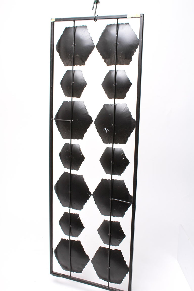 Modern Hexagonal Motif Metal Wall Sculpture For Sale at 1stDibs