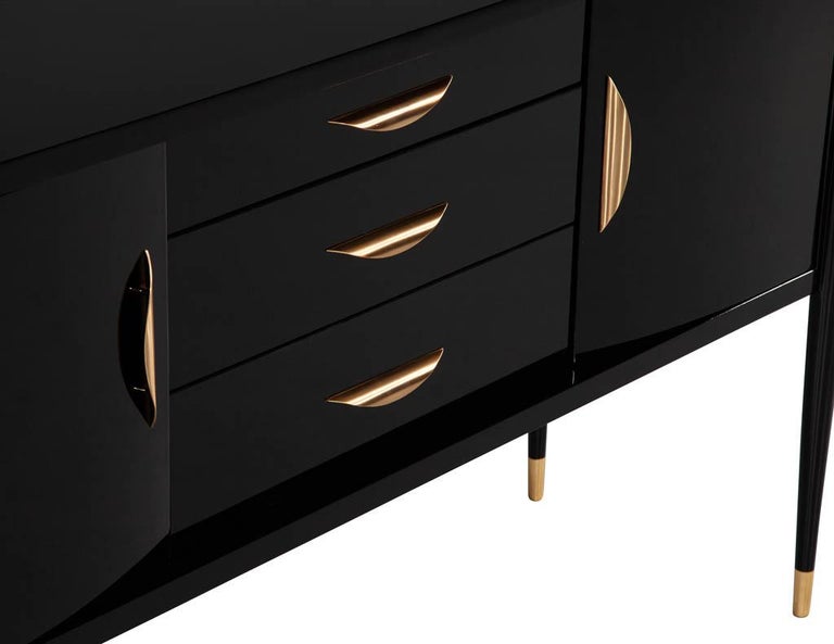 Modern High Gloss Black Lacquer Sideboard For Sale at 1stDibs