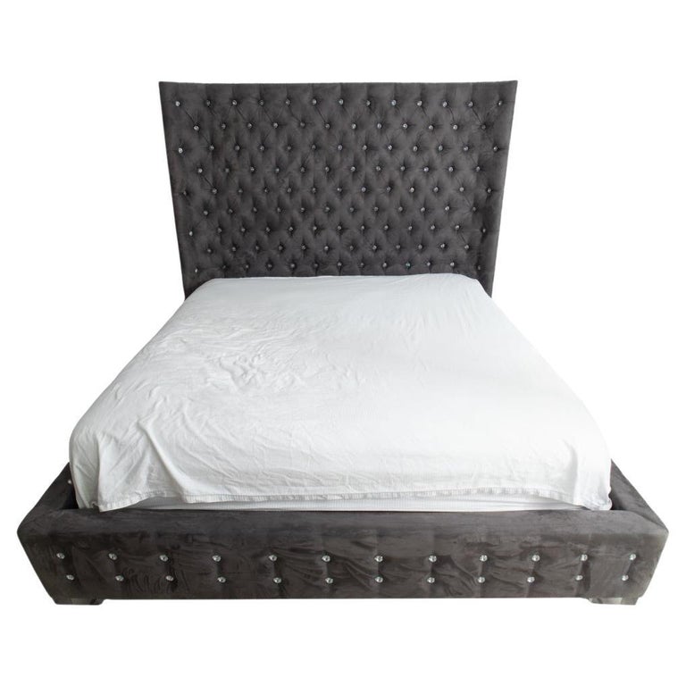 Modern Hollywood Regency Revival Glam Bed Frame For Sale at 1stDibs