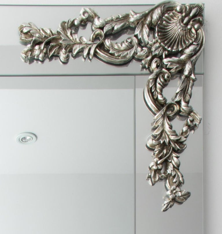 Modern Hollywood Regency Silvered Mirror For Sale at 1stDibs