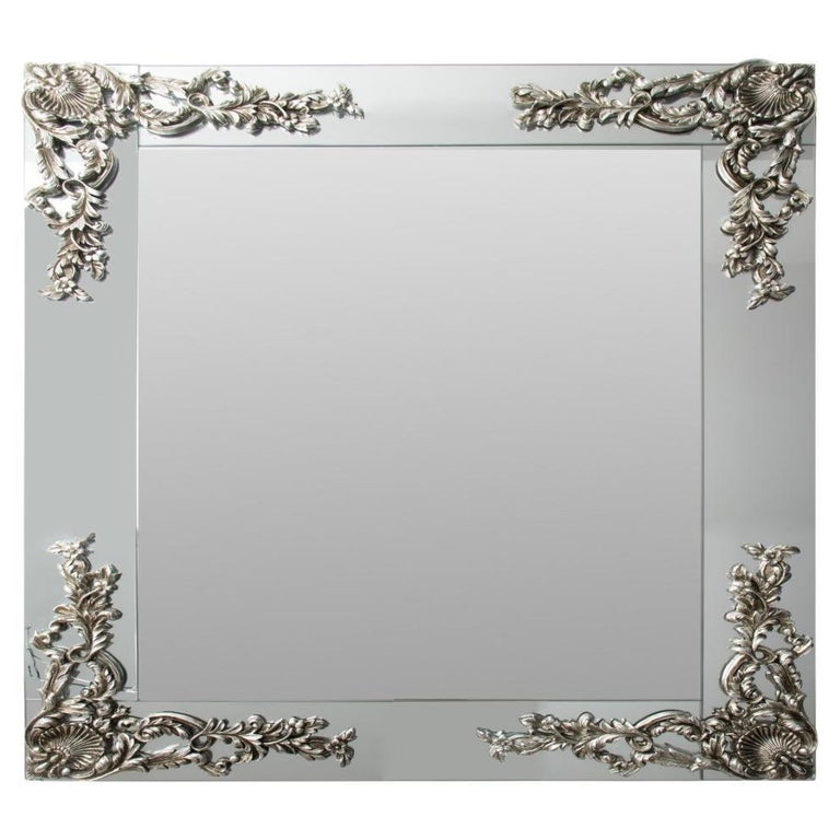 Modern Hollywood Regency Silvered Mirror For Sale at 1stDibs