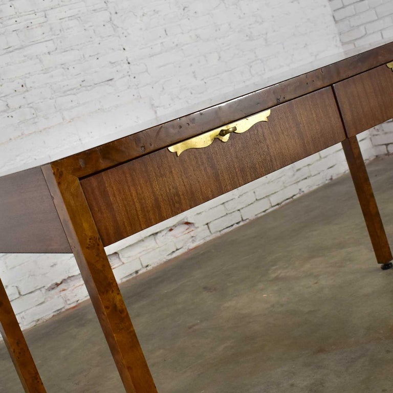 Modern Hollywood Regency Walnut Parson’s Style Writing Desk Tomlinson ...