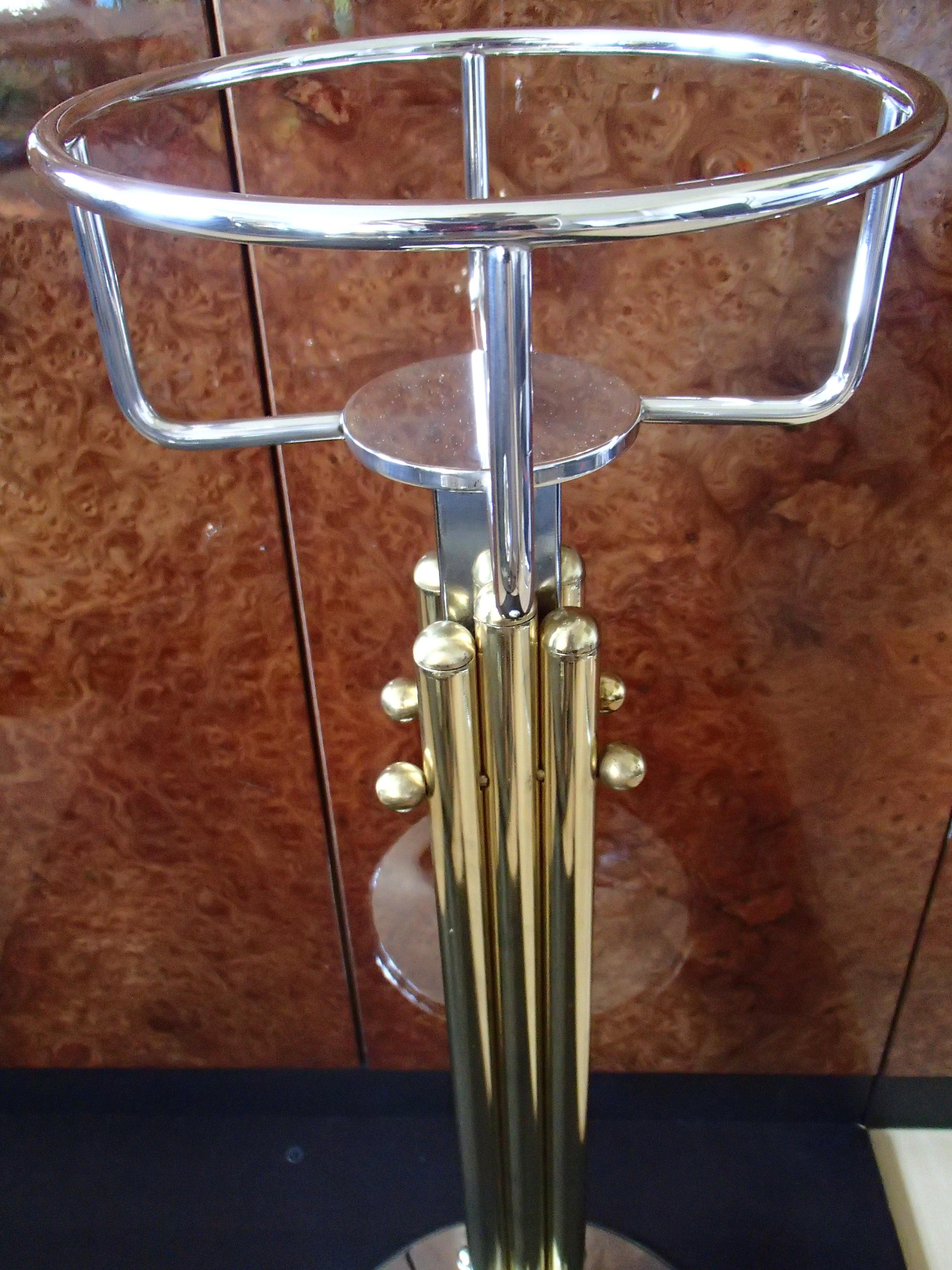 Modern Hugh Wine Cooler with Stand Bras and Silver Plated For Sale at ...