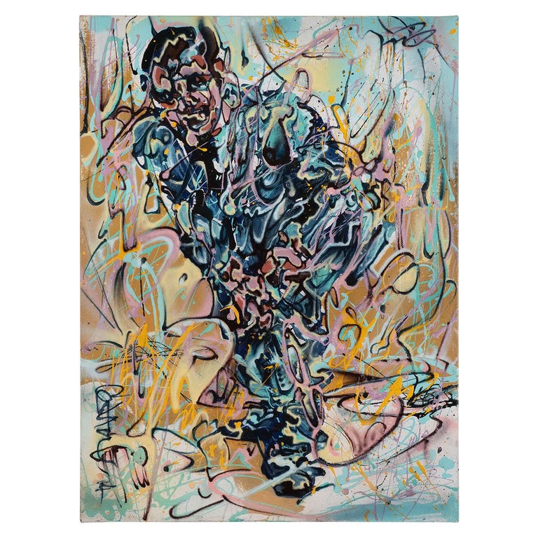 Modern Impressionistic Portrait of Man in Suit by Costain For Sale at ...