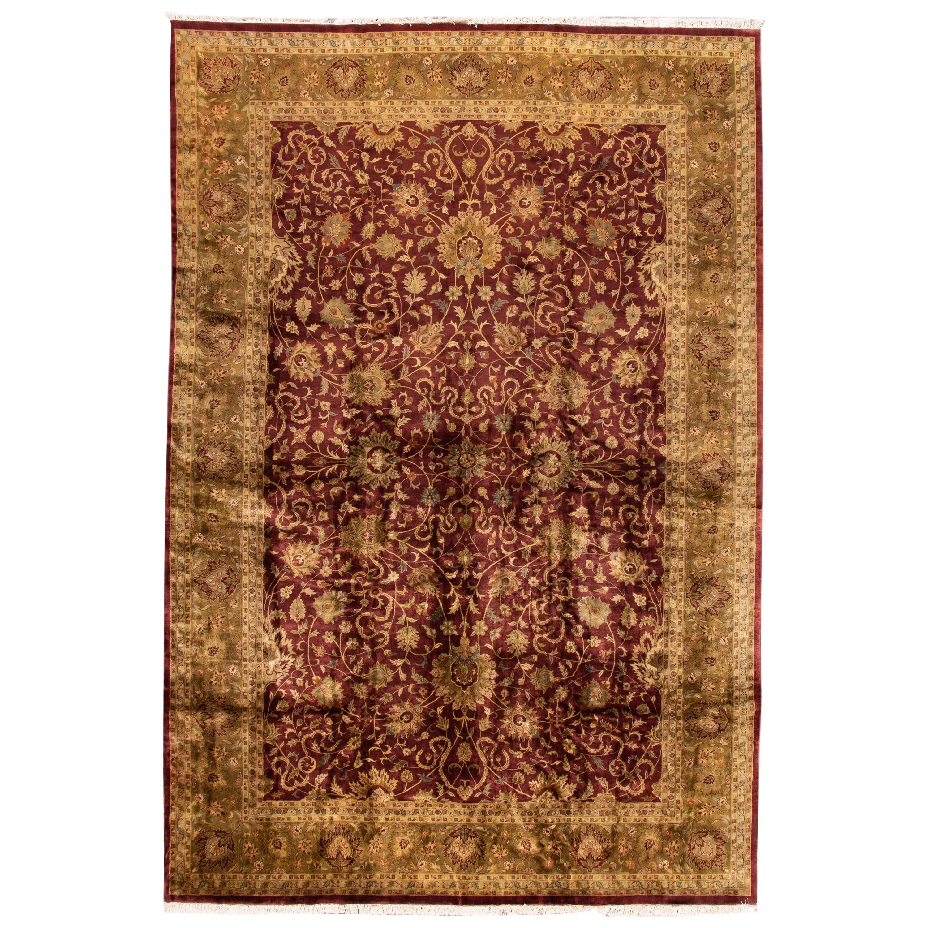 Modern Indian Agra Hand-Knotted Design Rug For Sale at 1stDibs