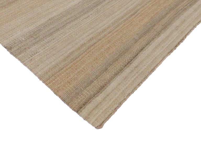 Modern Indian Dhurrie Flat-Weave Kilim Rug with Warm, Neutral Colors at ...