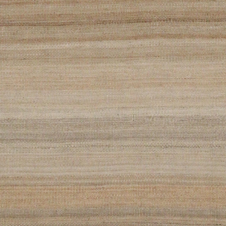 Modern Indian Dhurrie Flat-Weave Kilim Rug with Warm, Neutral Colors at ...