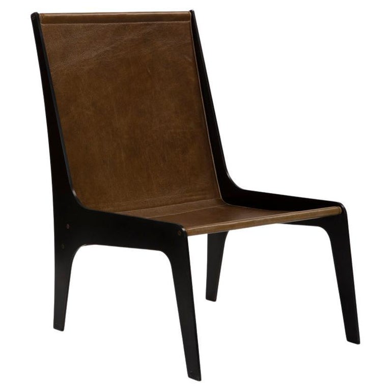 Modern Industrial Green Leather Metal 'H' Chair For Sale at 1stDibs