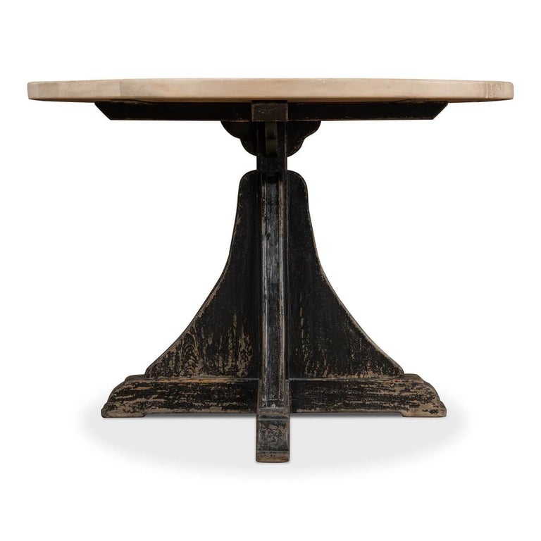 Modern Industrial Round Dining Table at 1stDibs