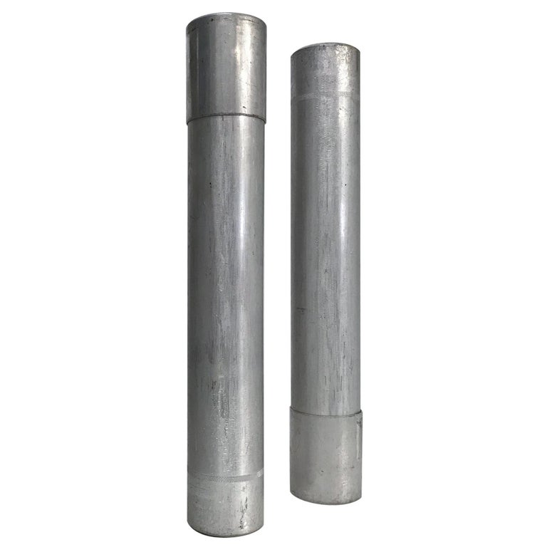 Modern Industrial Salvaged Architecture Set of Two Aluminum Tubes 1970s ...