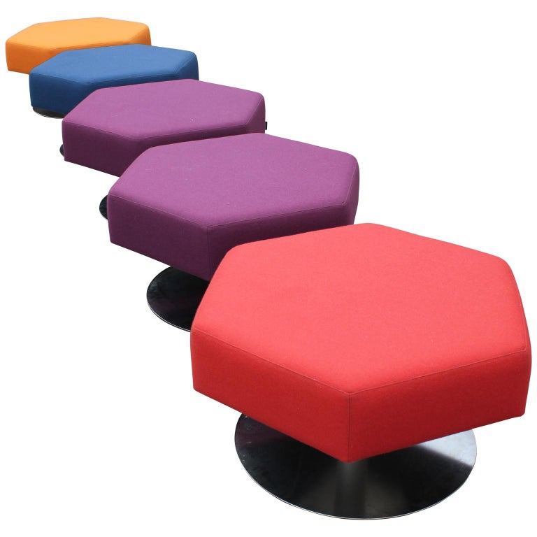 Modern Interconnecting Hexagon Modular Stool Ottoman Nienkamper Five ...