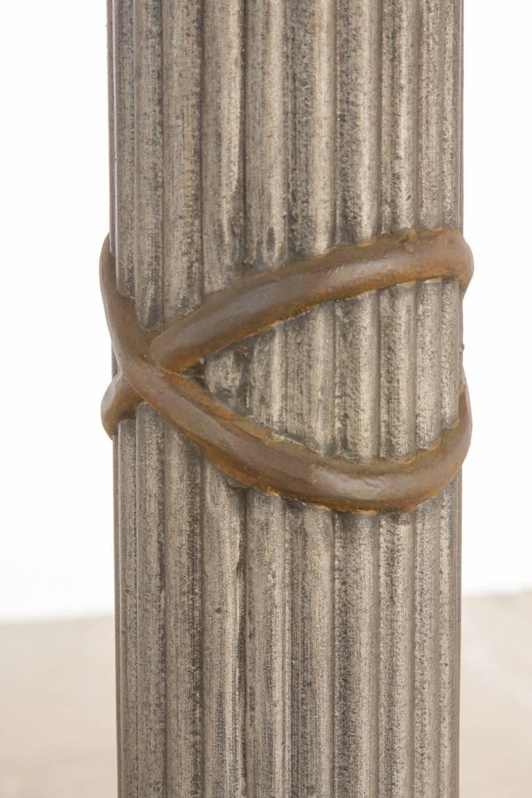 Modern Iron and Travertine Limestone Centre or Pub Table at 1stDibs