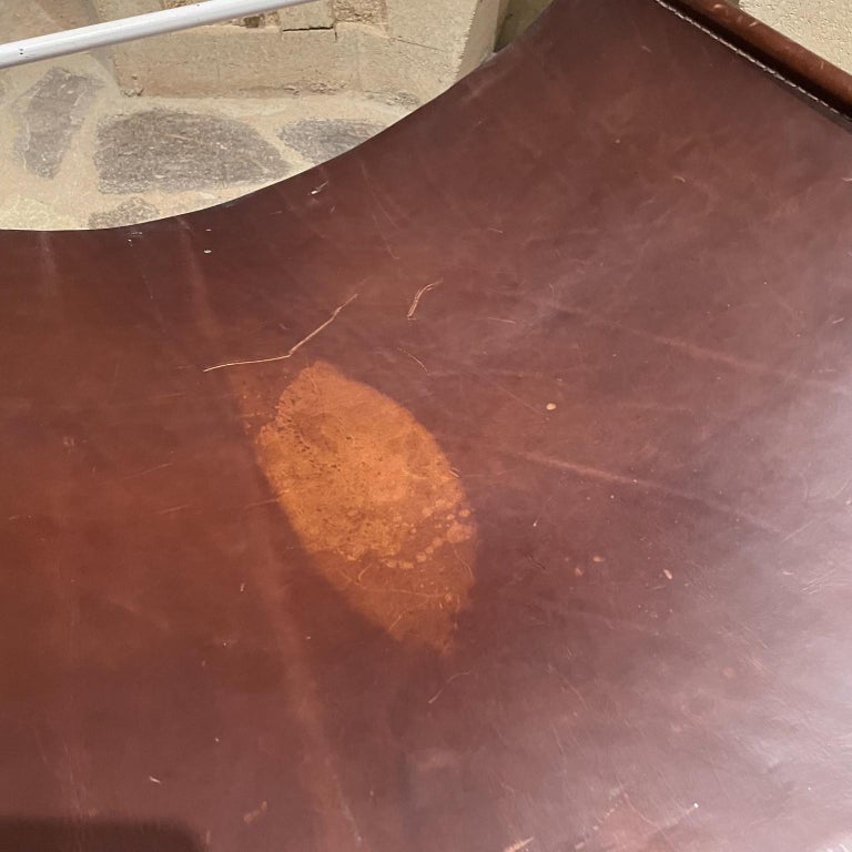 Modern Leather Sling Rocker Rocking Chair on Iron Frame Muller Van ...