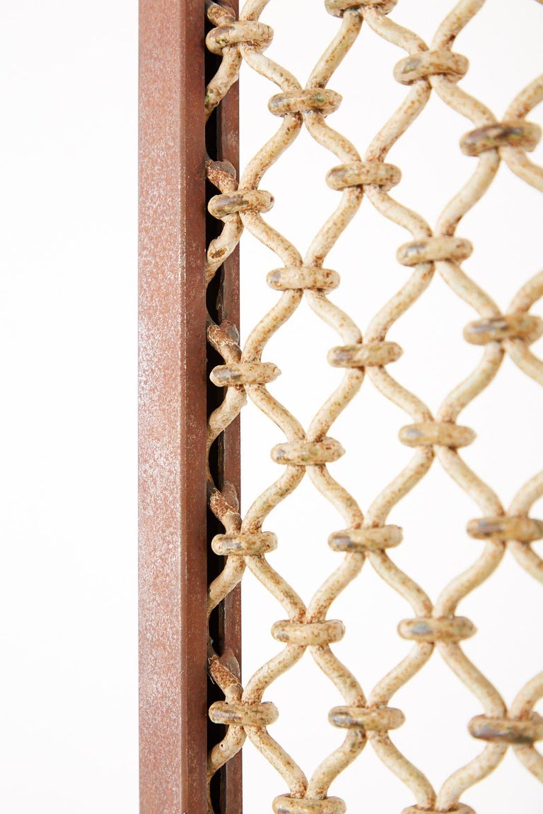 Modern Iron Screen Sculpture with Arabesque Design at 1stDibs