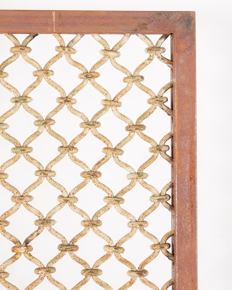 Modern Iron Screen Sculpture with Arabesque Design at 1stDibs